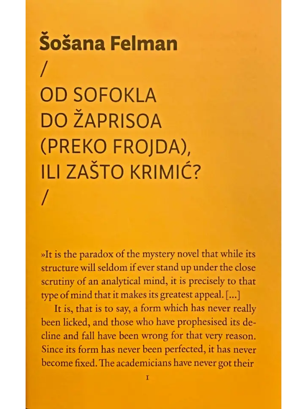 Od Sofokla do Žaprisoa (preko Frojda) ili zašto krimić? | Data STATUS